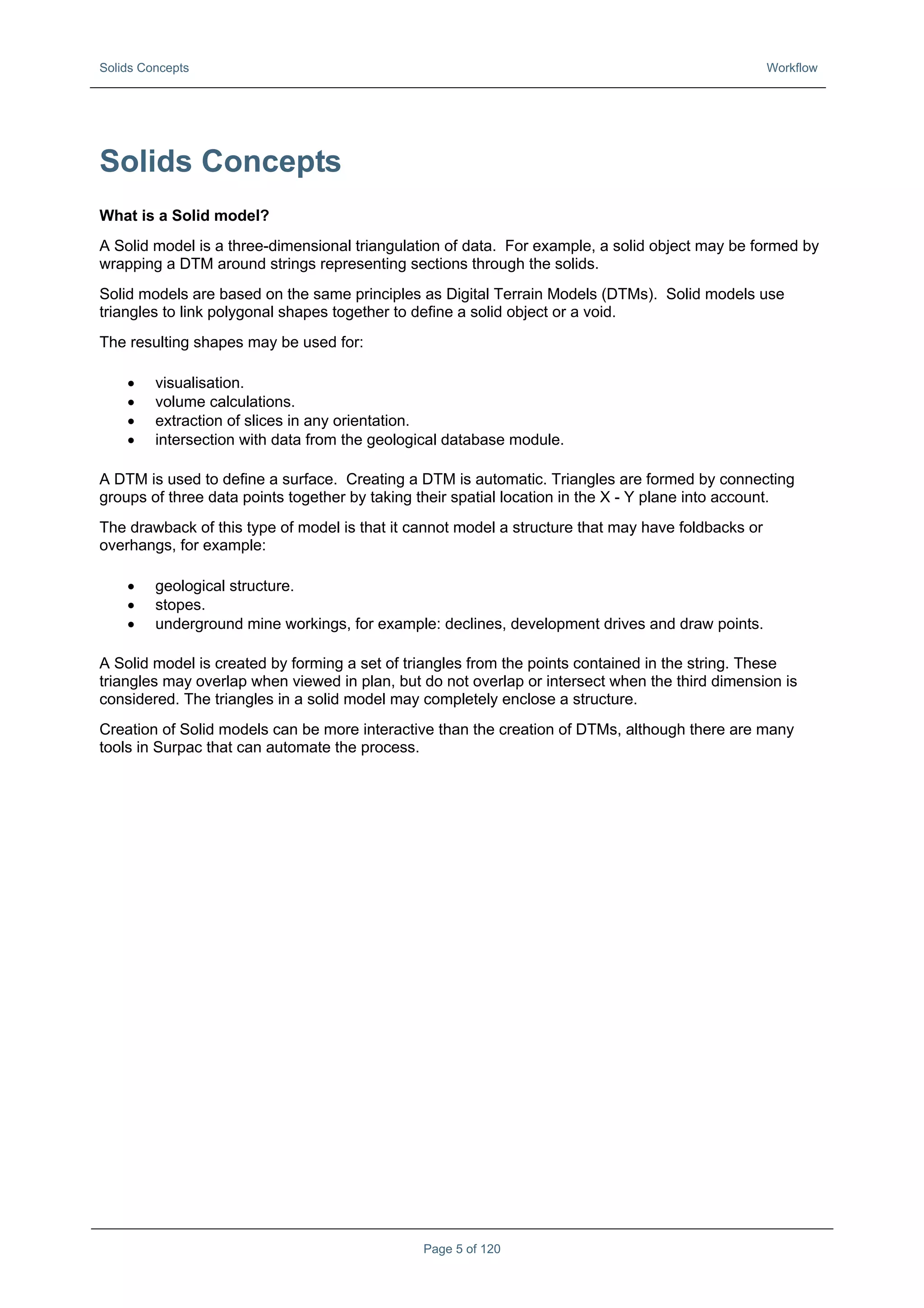 74289607 solids-surpac | PDF | 3-D Graphics | Computer Software and ...