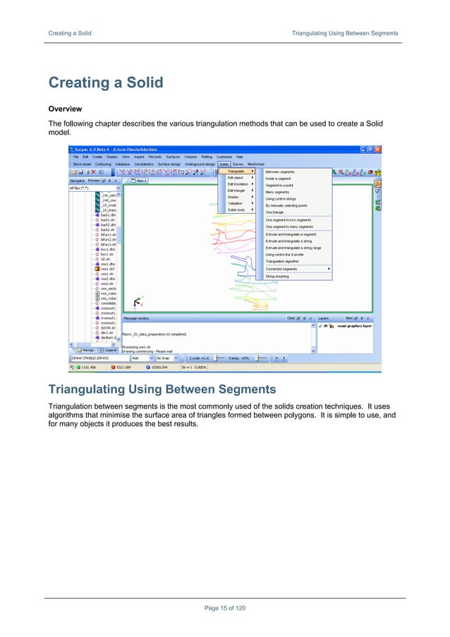 74289607 solids-surpac | PDF | 3-D Graphics | Computer Software and ...