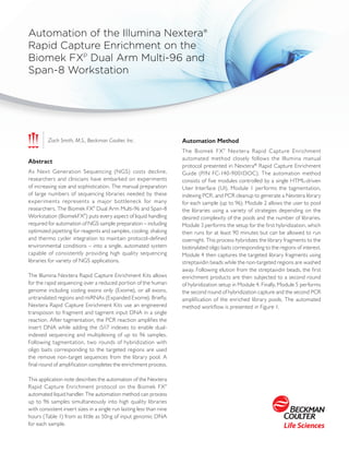 Illumina Nextera Rapid Capture_Biomek FXP Dual Arm Multi-96 and Span-8 ...