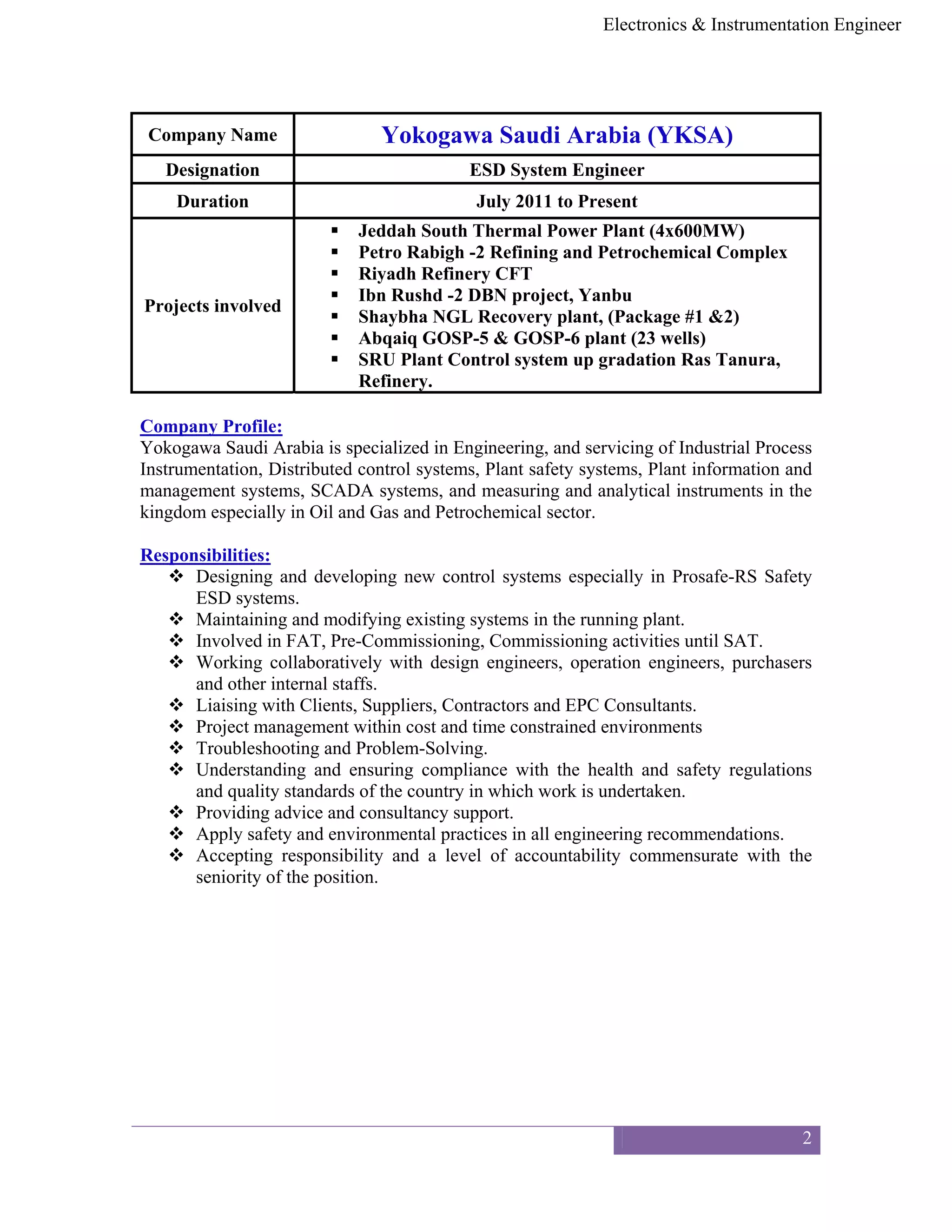 Instrumentation Engineer | PDF