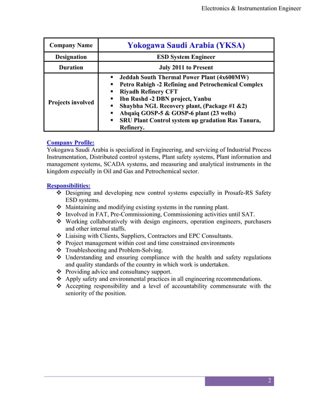 Instrumentation Engineer | PDF