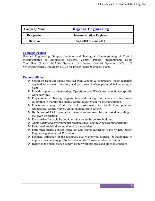 Instrumentation Engineer | PDF
