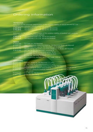 Rancimat by Metrohm | PDF