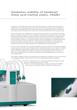 Rancimat by Metrohm | PDF