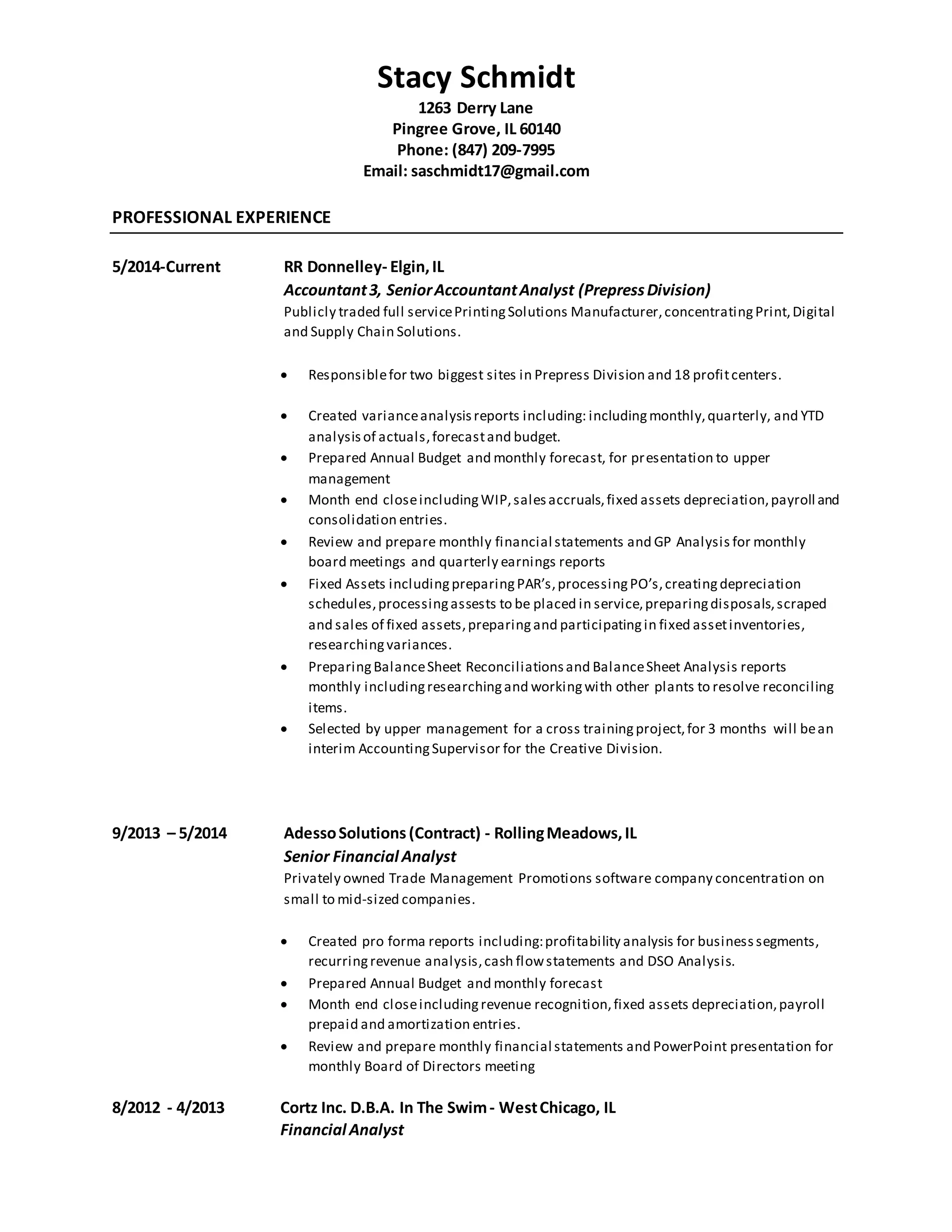 Stacy Schmidt Resume 6.2015 2 | PDF