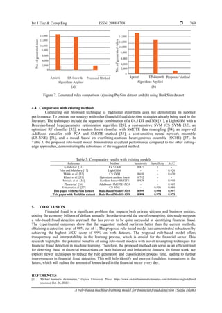 A rule-based machine learning model for financial fraud detection | PDF
