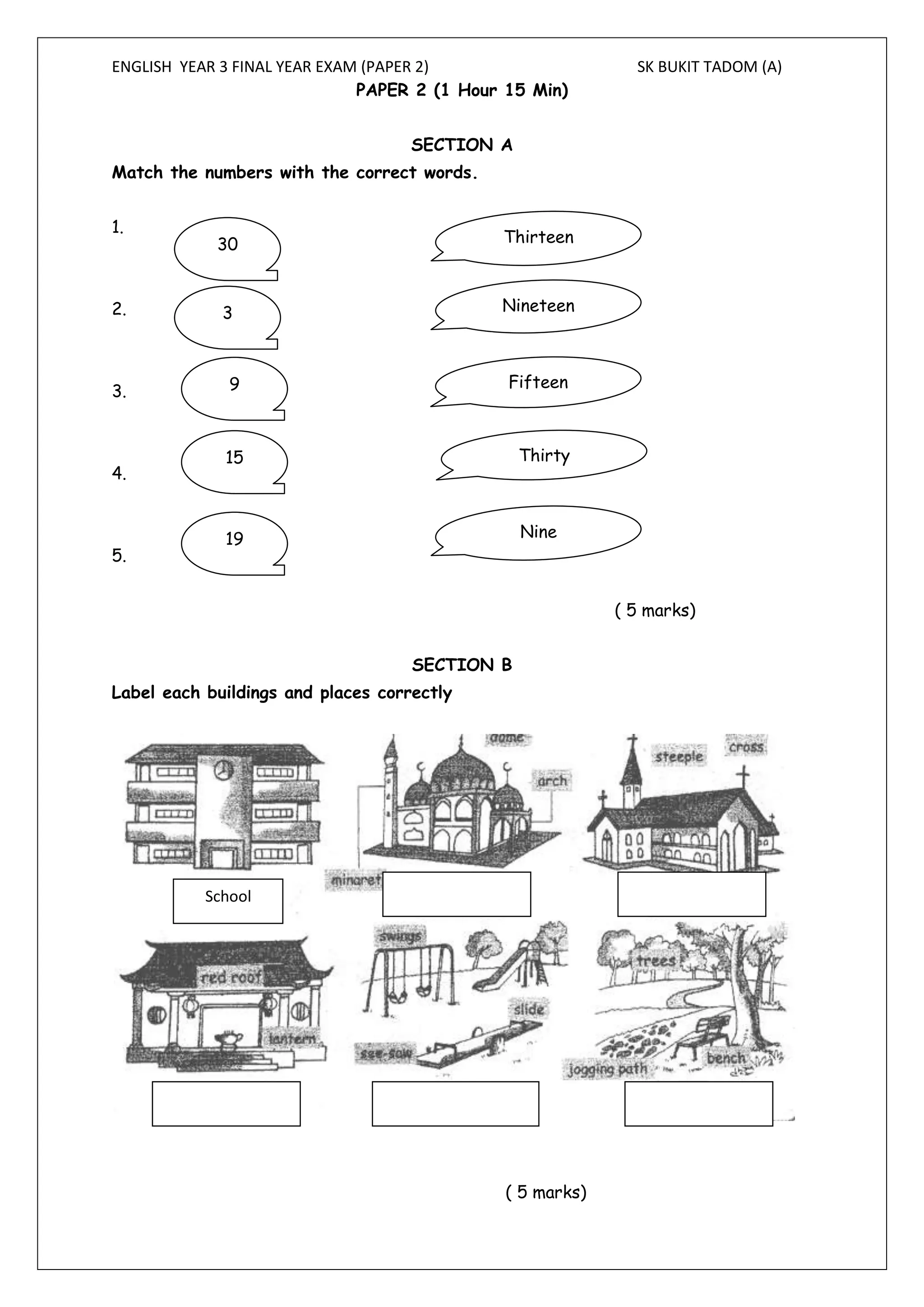 english test-year-3-paper-2 | DOCX