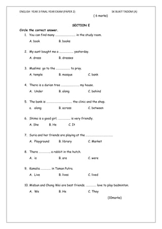 english test-year-3-paper-2 | DOCX