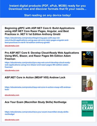 ASP.NET Core Razor Pages in Action 1st Edition Mike Brind All Chapters Instant Download | PDF