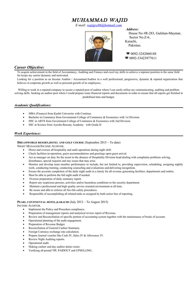 wajid new c.v 24-11-16 | PDF