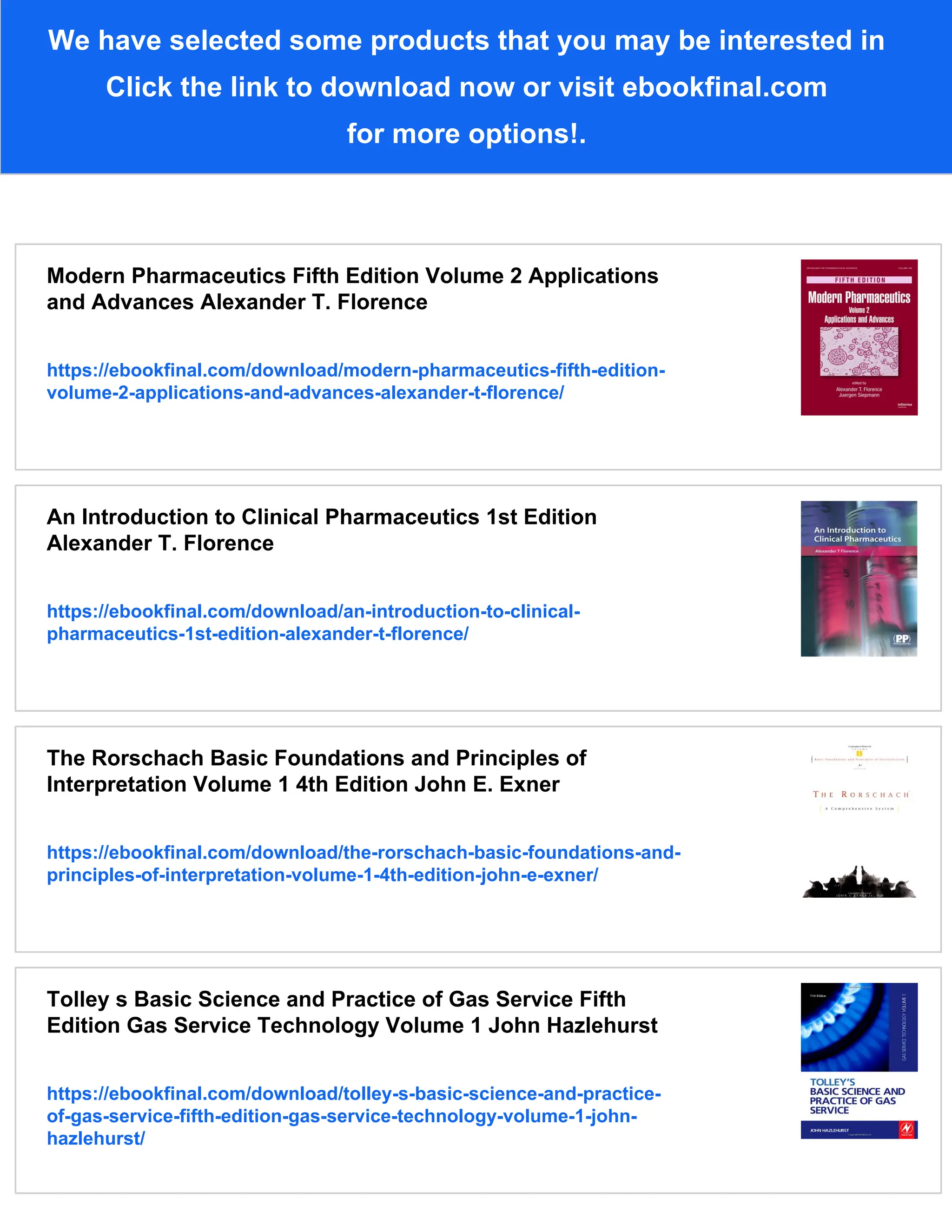 Modern Pharmaceutics Fifth Edition Volume 1 Basic Principles and ...