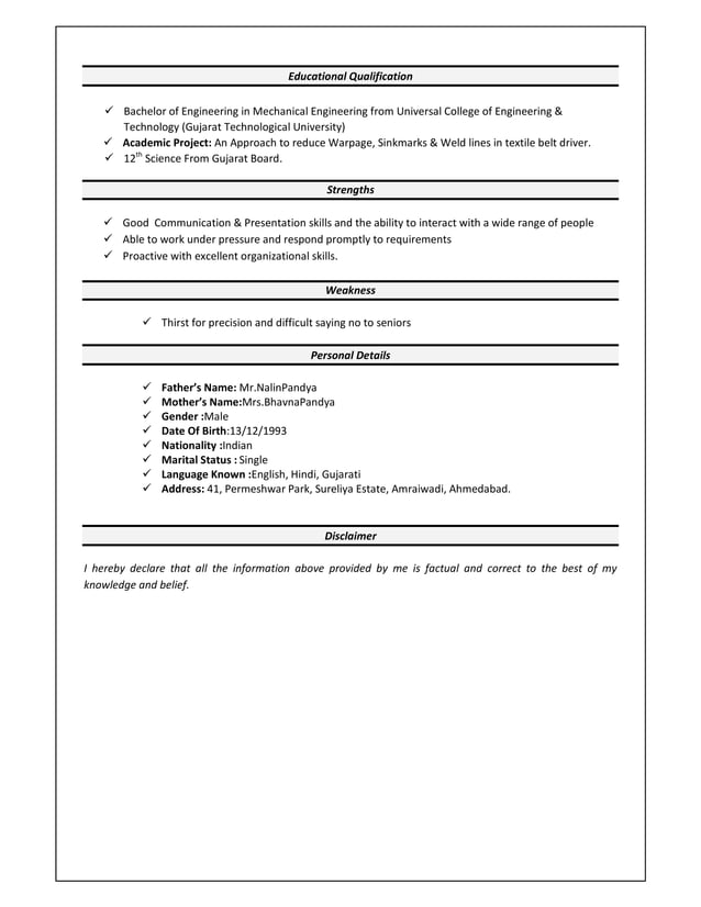 Dhruv Pandya CV | PDF