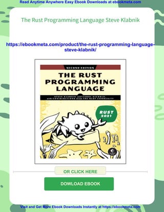 The Rust Programming Language Steve Klabnik | PDF