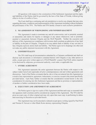 Acuerdo entre el abogado Wolf y Chiquita | PDF | Free Download
