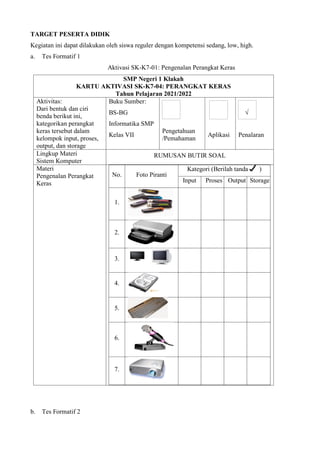 Perangkat ajar sistem komputer, kurikulum merdeka kelas 7 | PDF