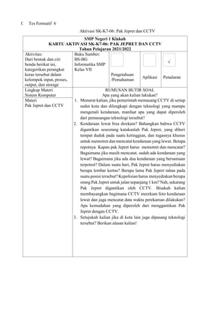 Perangkat ajar sistem komputer, kurikulum merdeka kelas 7 | PDF