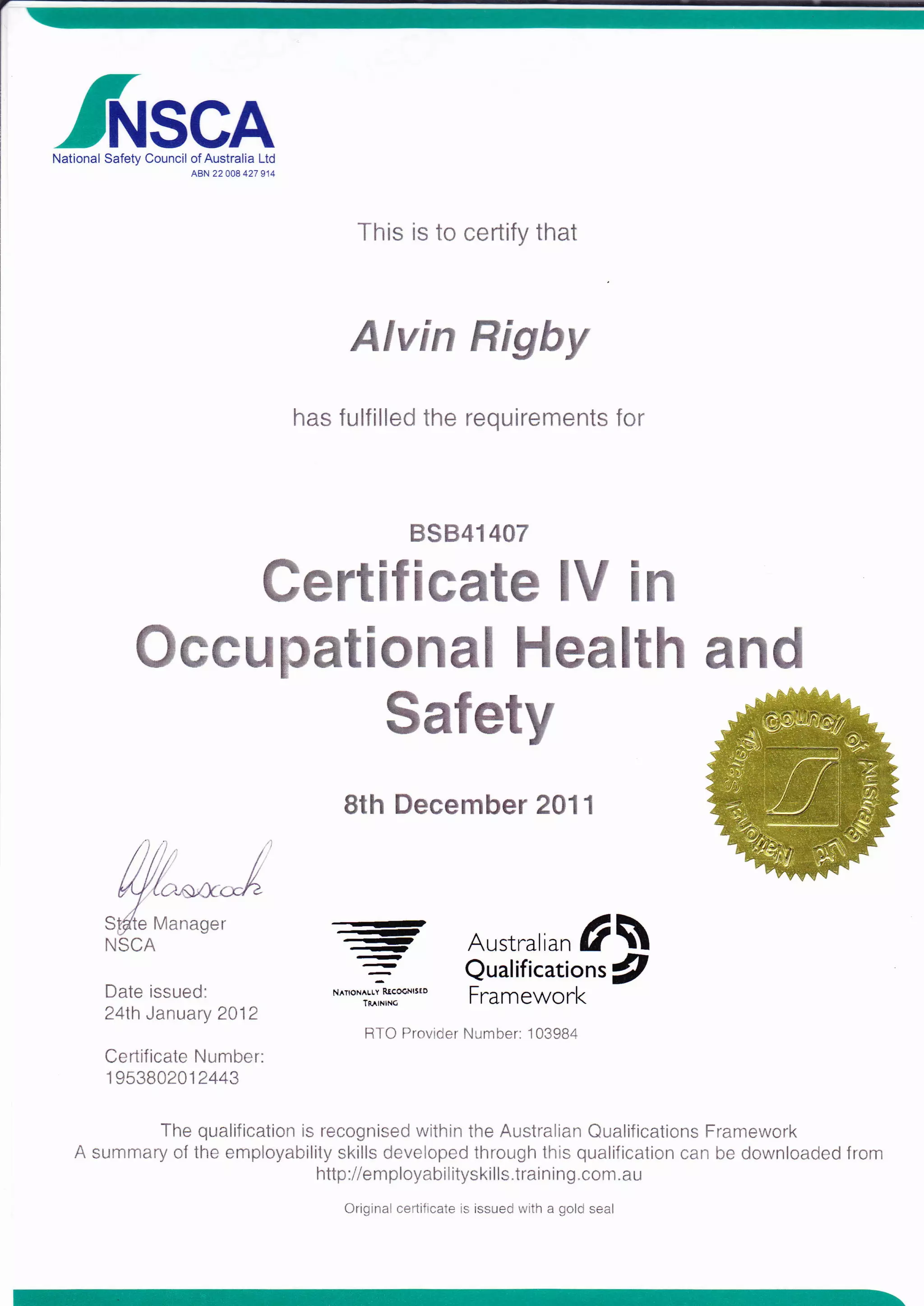 Certificate IV in Occupational Health and Safety | PDF