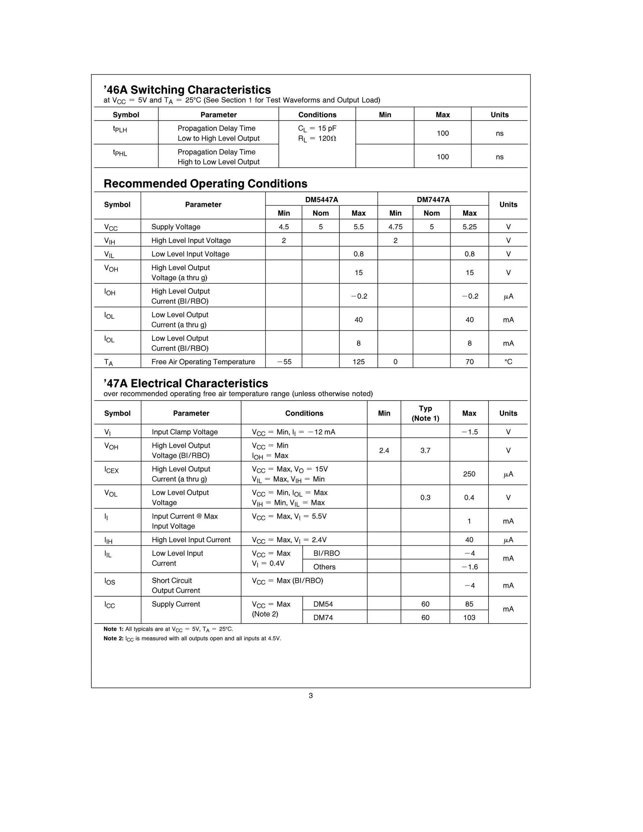 7447 National Semiconductor Datasheet | PDF