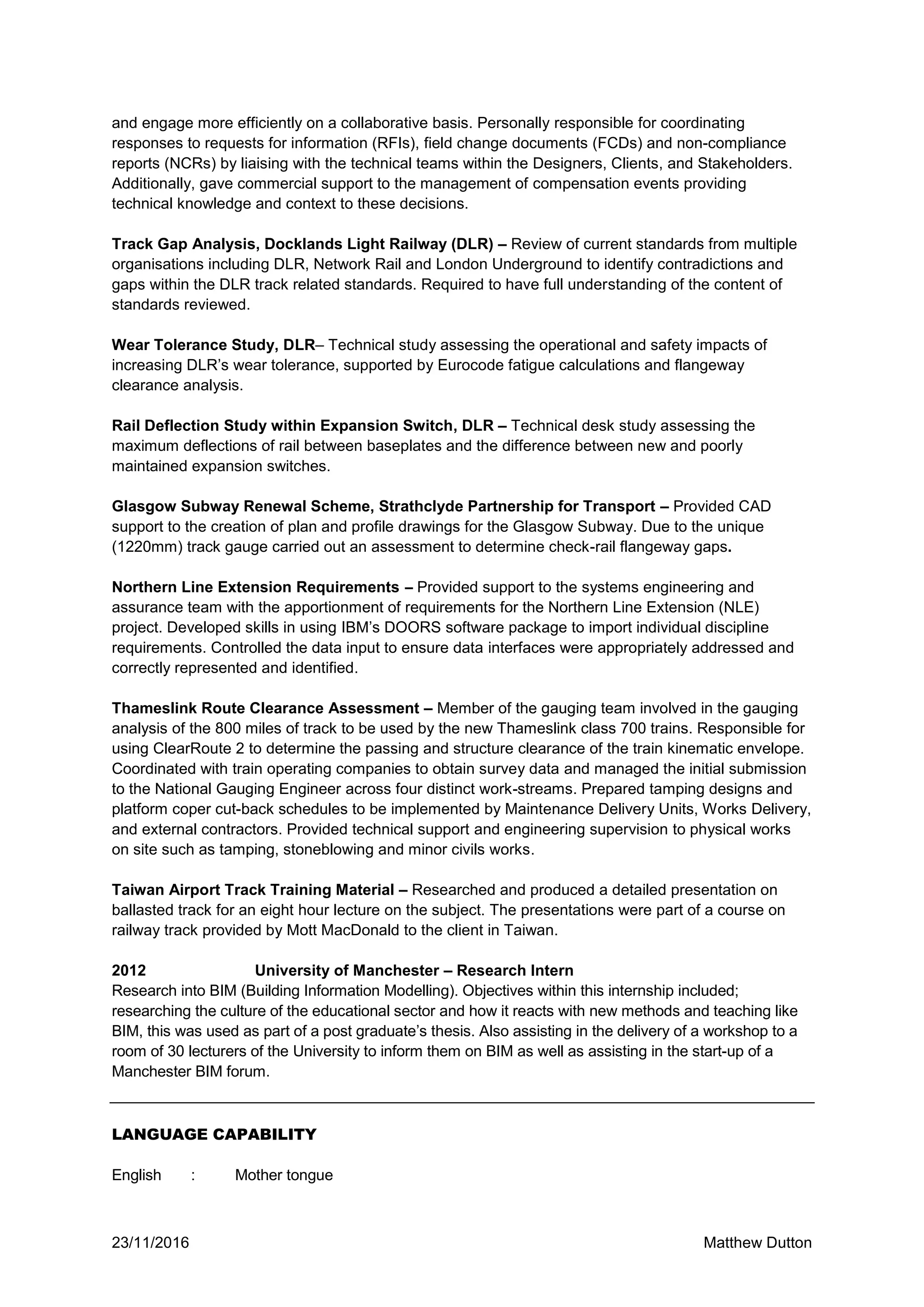 Matt Dutton CV | PDF