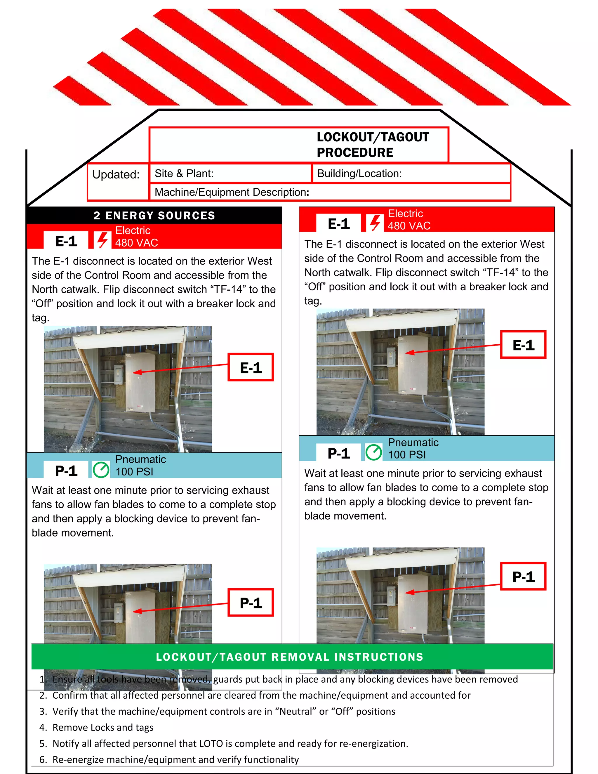 Ben Version 2-page LOTO Procedure TEMPLATE | DOC