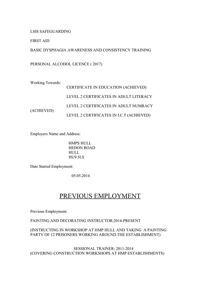 alison CV | DOC | Education