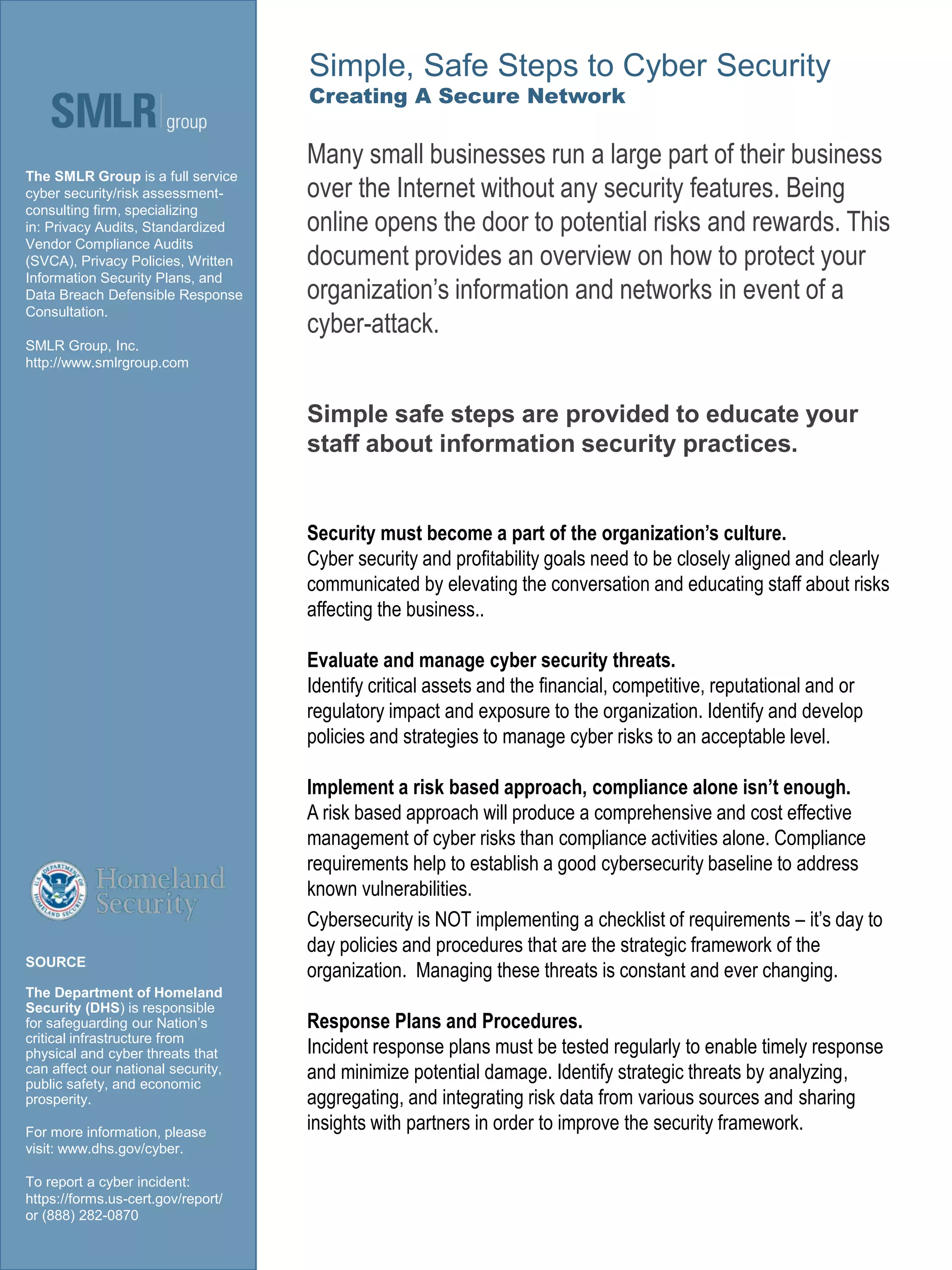 Simple Safe Steps to Cyber Security | PDF