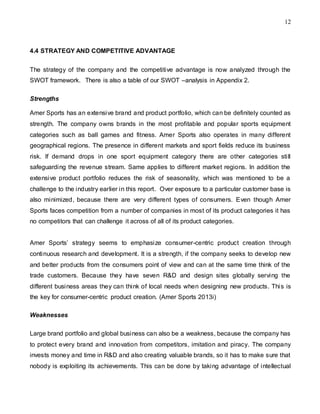 Final report- Case Amer Sports Oyj1 | DOCX