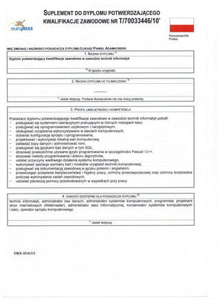 IT technician diploma and certificate supplement | PDF