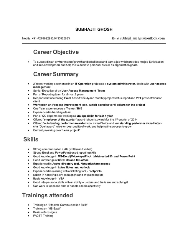 RESUME-Subhajit Ghosh | PDF