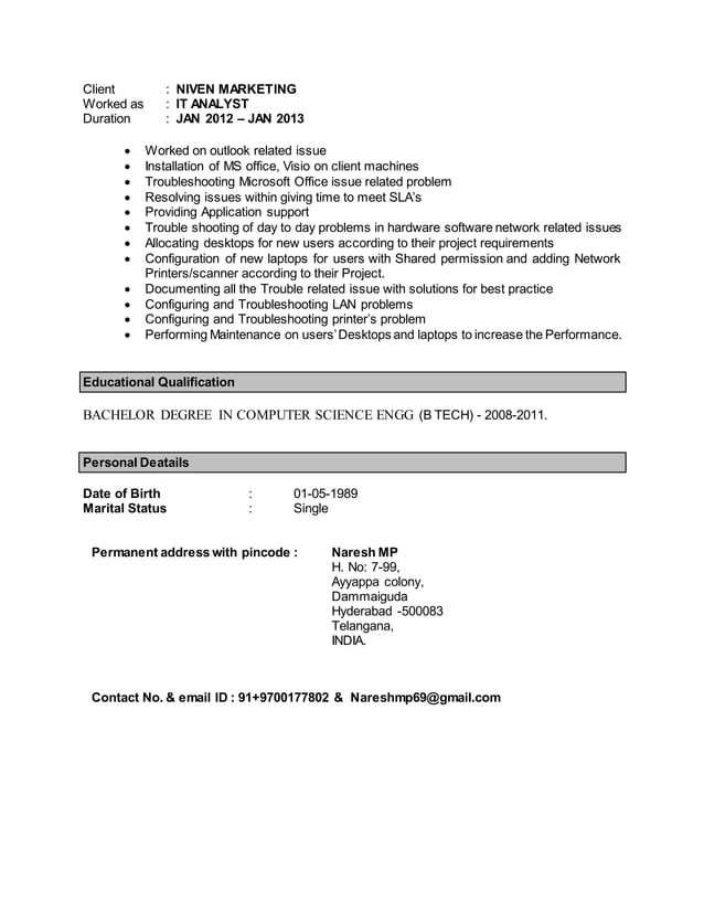 Naresh_Resume | DOCX | Cloud Computing | Internet