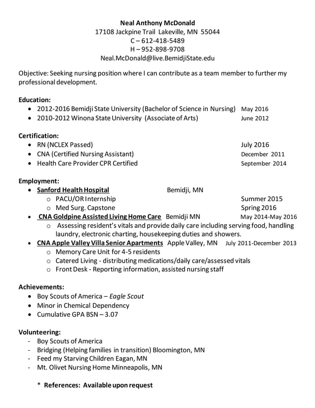 Neal McDonald Resume 2016 | PDF