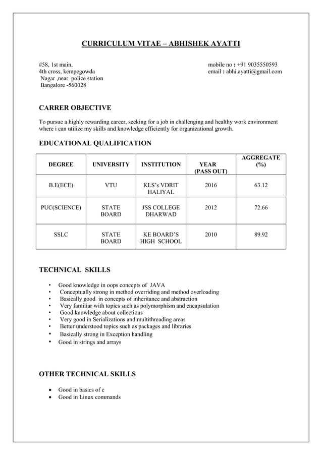 ABHISHEK_JAVA_FRESHER | PDF