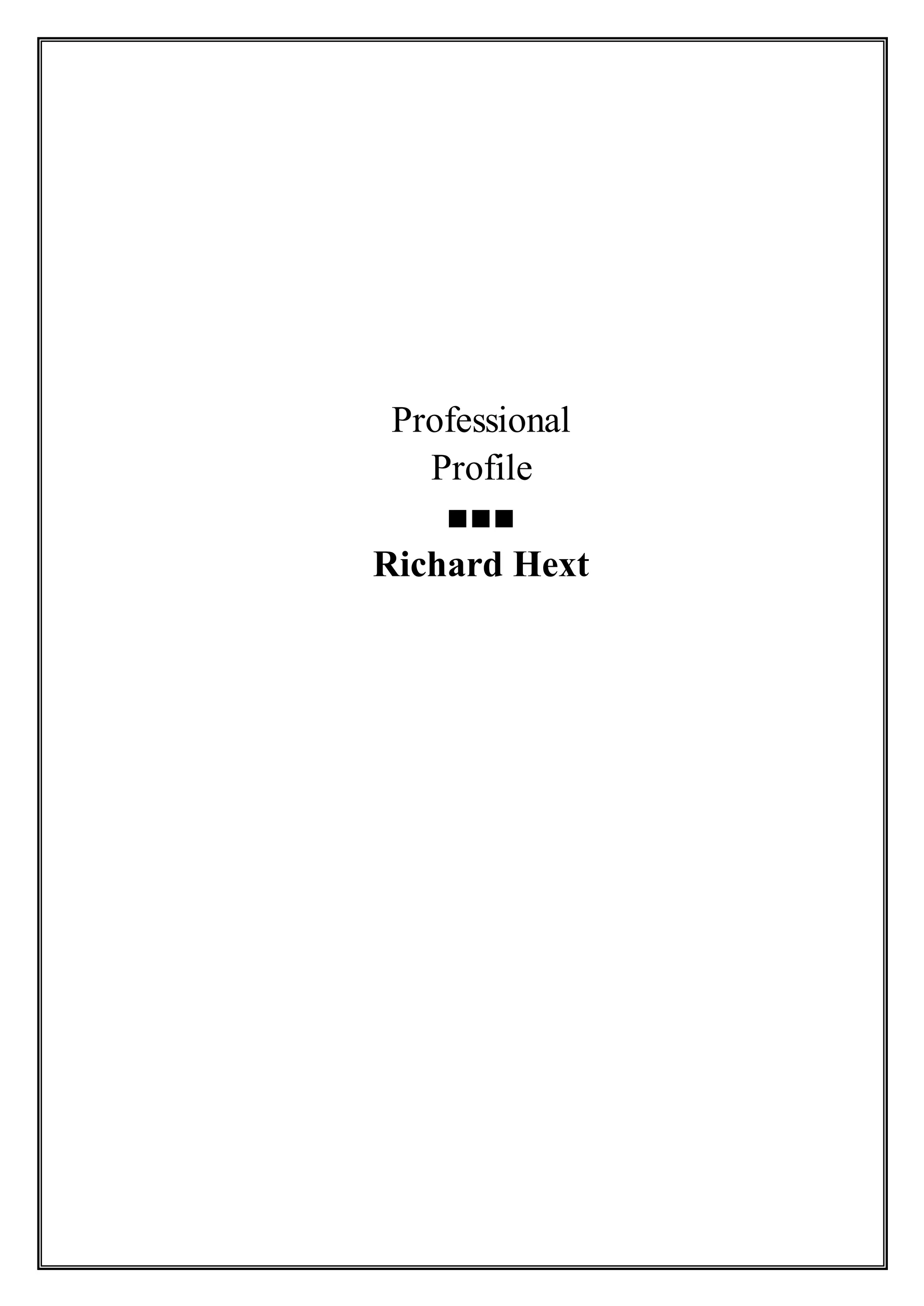 Richard Hext - Professional Profile | PDF