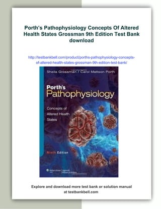 Porth’s Pathophysiology Concepts Of Altered Health States Grossman 9th ...