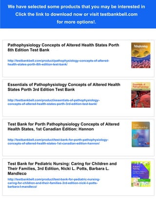 Porth’s Pathophysiology Concepts Of Altered Health States Grossman 9th ...