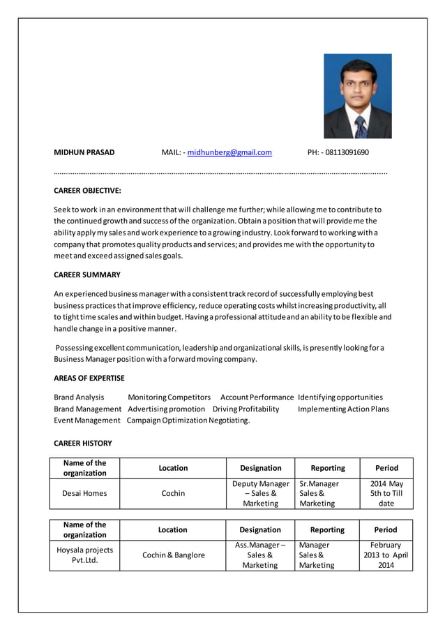 MIDHUN PRASAD RESUME | PDF