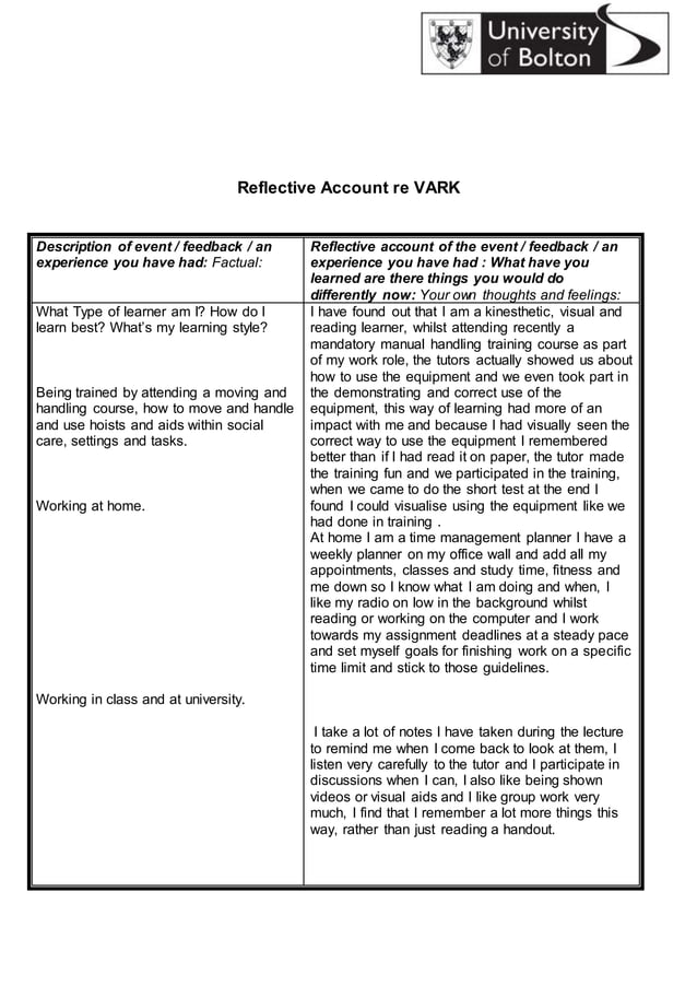 c.v and personal sdtatement reflective account | PDF
