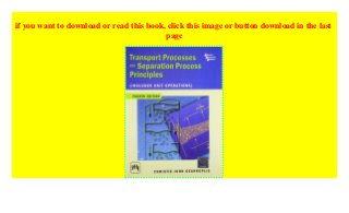 Transport Processes And Separation Process Principles textbook$@@