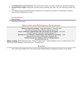 Sandra Rivera - Professional Resume | DOC