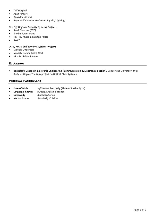 Resume - Hussam Eddin Rihawi (M) | PDF