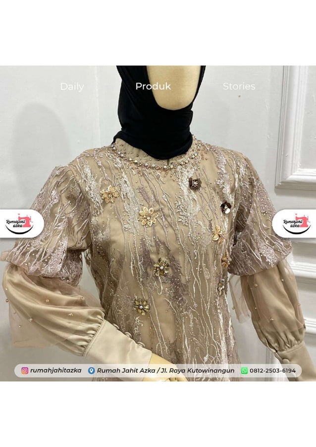 Bridesmaids Dress Hijab Payet Rumah Jahit Azka | PDF