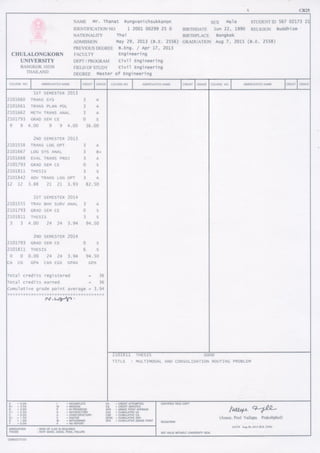 R.Thanat Master Transcript (English) | PDF