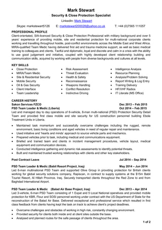 Mark Stewart CV | PDF