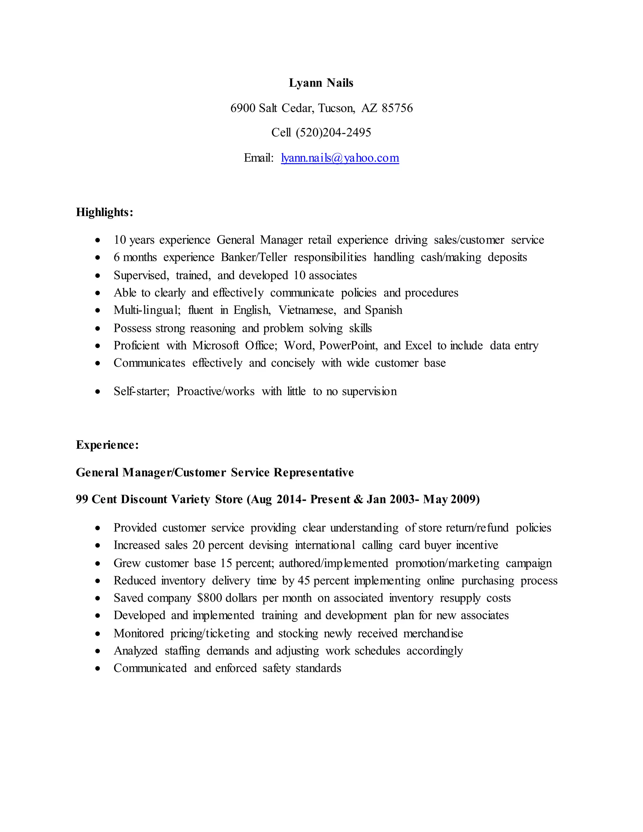 Lyann Resume | DOCX