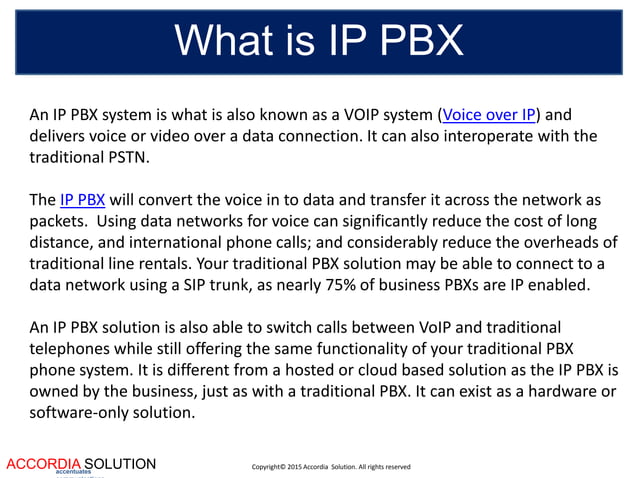 Accordia CIS IP PBX Overview | PDF