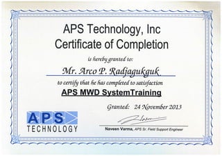 APS Certificate (Arco Rajagukguk) | PPT