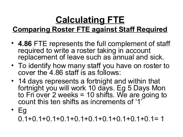 Calculating FTE