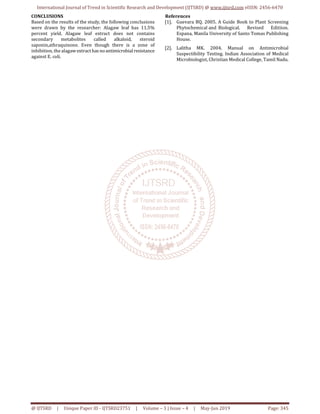 Anti Microbial Activities and Phytochemical Screening of the Premna ...