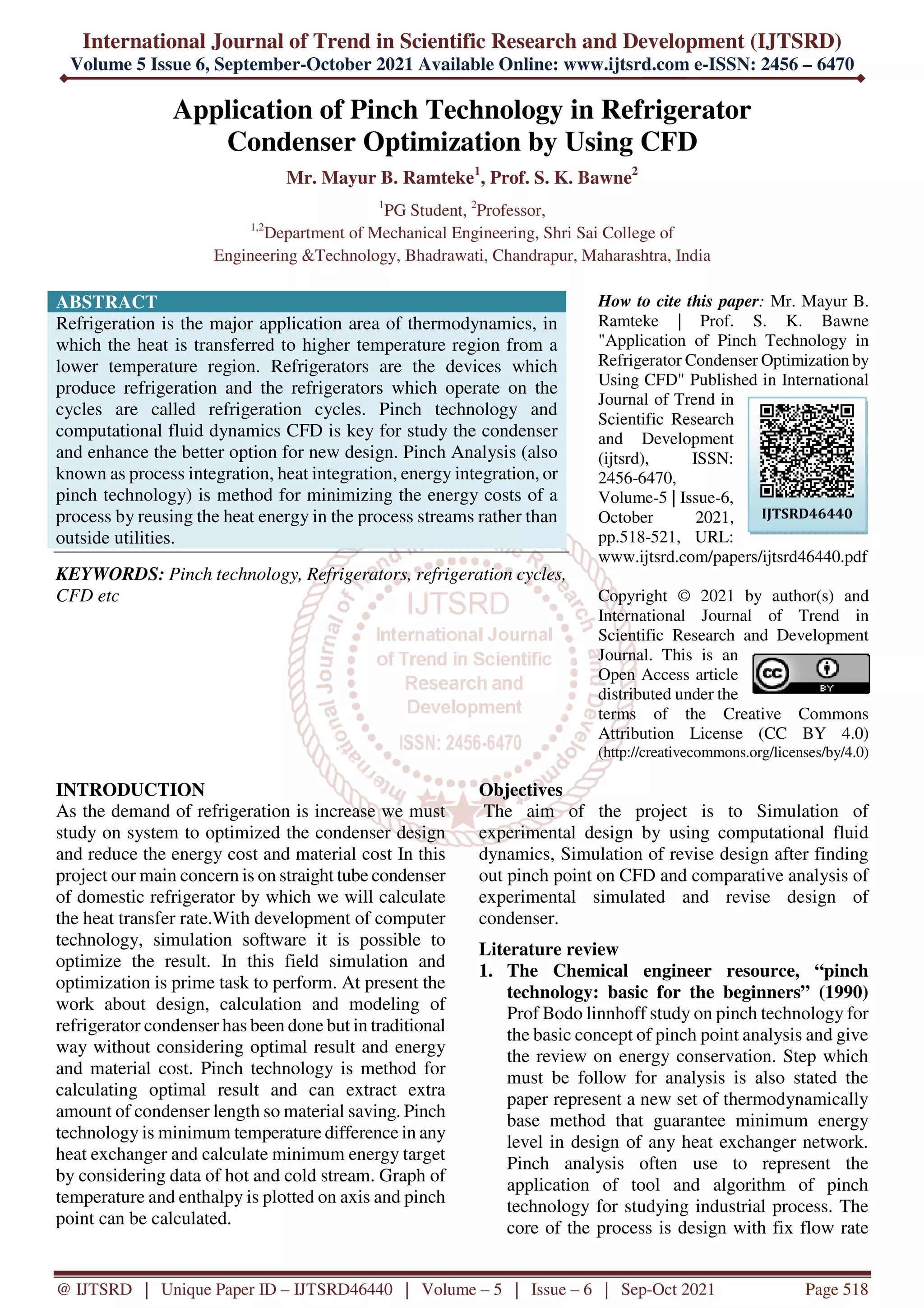 Application of Pinch Technology in Refrigerator Condenser Optimization ...