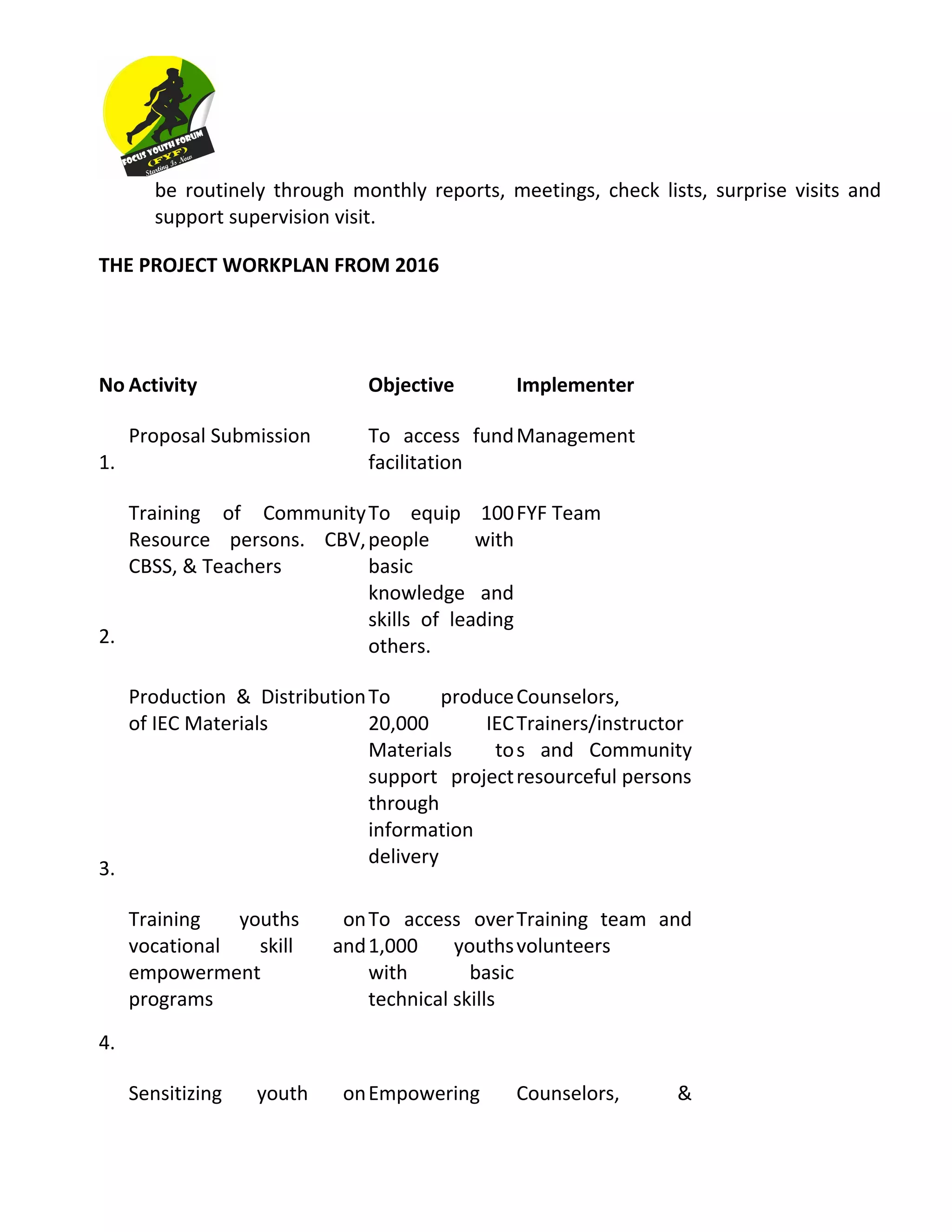 Proposal for Youth Skills training and Empowerement Programs OPEN | DOC